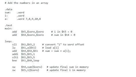 Solved For This Mips Assembly Language Codethere Is A Loop