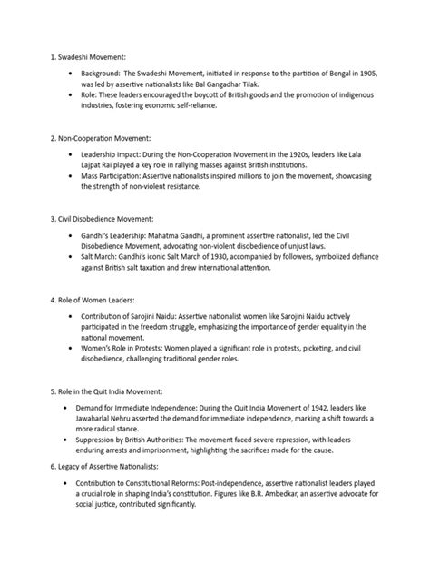 Historyandcivics Assignment Pdf Nationalism Mahatma Gandhi