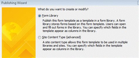 3 Keep The Default Form Library Click Next