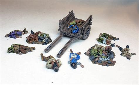 Painted Commoner Corpses Remains Battle Dead Plague Scatter Dungeons