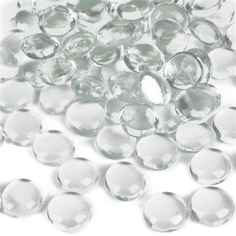 Domestar 5lb Flat Glass Marbles Clear Flat Marble Beads