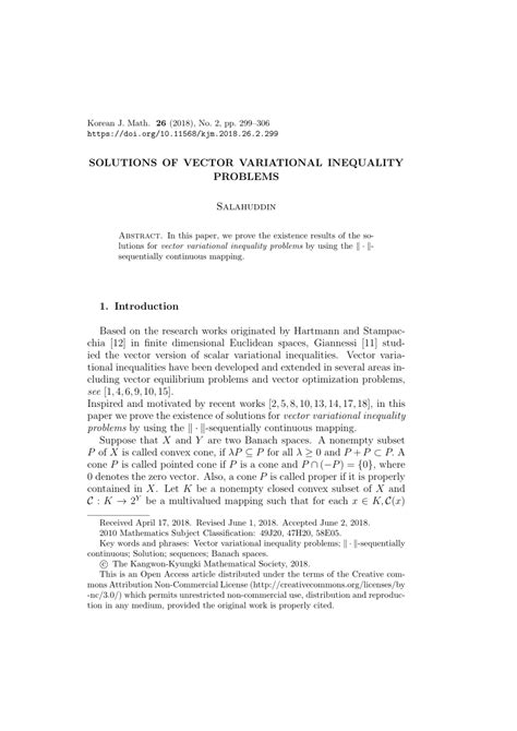 Pdf Solutions Of Vector Variational Inequality Problems