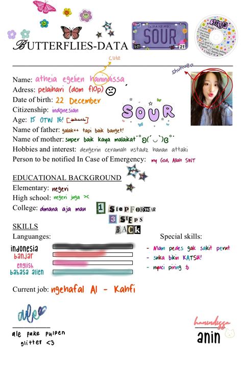 Pin By Araaa 👩‍🚀 On Ayee Biodata Journal Ideas Aesthetic Biodata