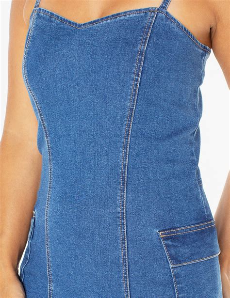 Sleeveless Denim Dress Demoda