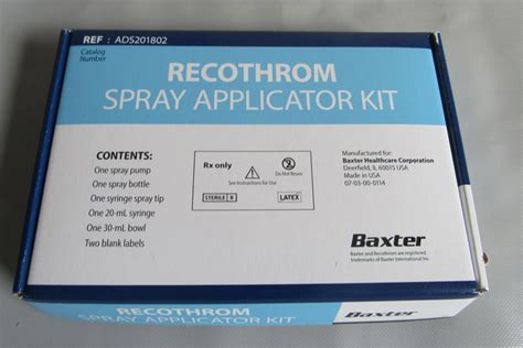 New Baxter Ref Ads201802 Recothrom Spray Applicator Kit Exp 12 2023 Disposables General For