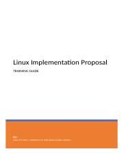 Linux Implementation Proposal Training Guide Docx Linux Implementation Proposal TRAINING GUIDE