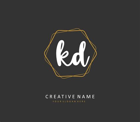 Kd Initial Letter Handwriting And Signature Logo A Concept Handwriting Initial Logo With