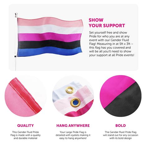 Large 5ft X 3ft Gender Fluid Flag Cazaar