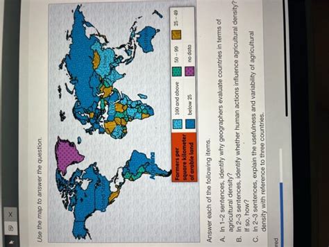 Use The Map To Answer The Question Answer Each Of Chegg