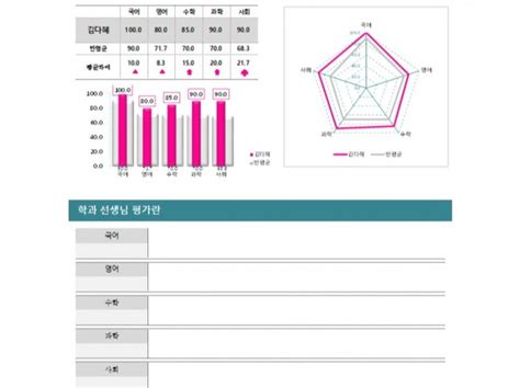 엑셀 성적표 대시보드 제작해드립니다 크몽