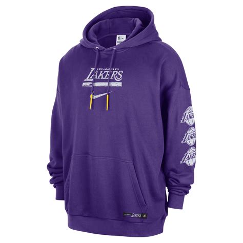 Los Angeles Lakers Nike Courtside Pullover Hoodie Field Purple Mens