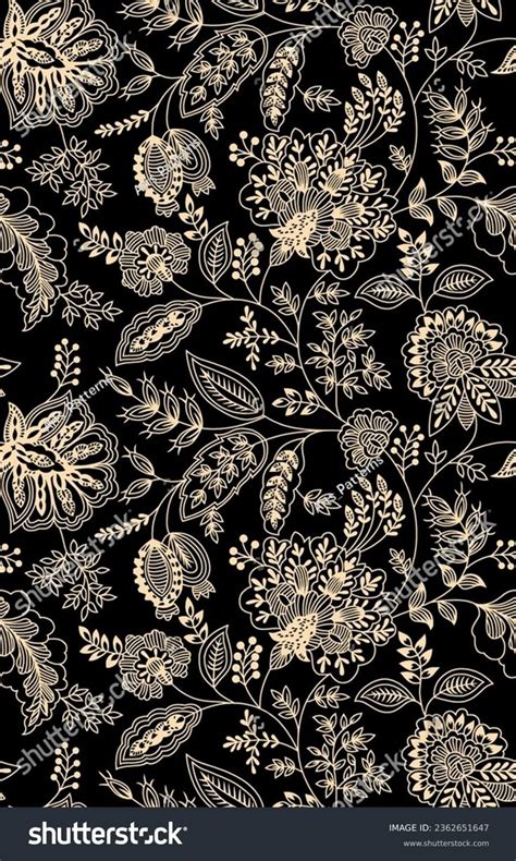 Black White Floral All Over Patterns Stock Illustration 2362651647