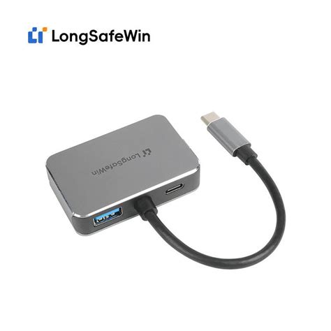 Professional USB C Hub Multi Function 4 Ports USB Hub Type C 3 0 HDTV Compatible Card Read
