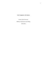 Unit Assignment Docx Unit Assignment Job Analysis Purdue Global University HR