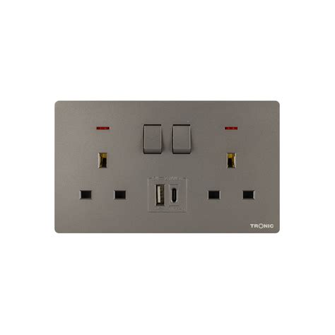 Twin Switch Socket With Usb Type C Tronic Tanzania