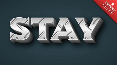 Stay 3d текст Железный человек Генератор текстовых эффектов