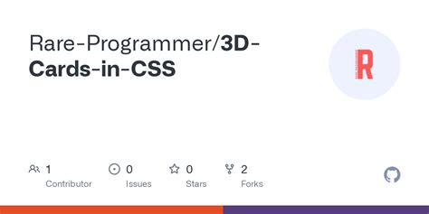 github rare programmer 3d cards in css