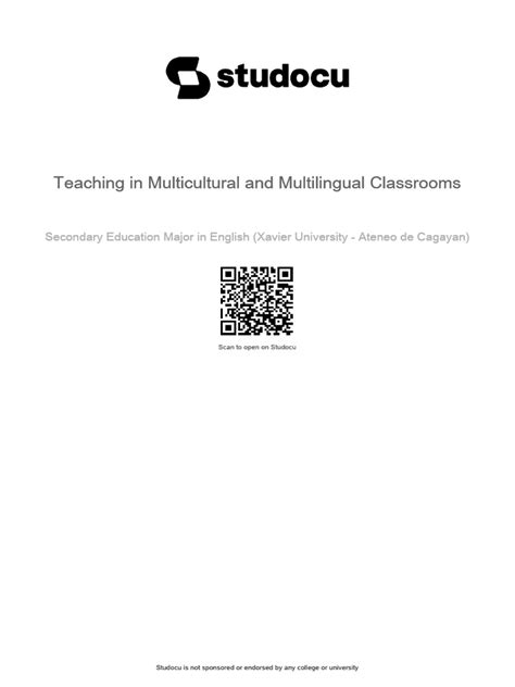Teaching In Multicultural And Multilingual Classrooms Pdf Learning Teachers