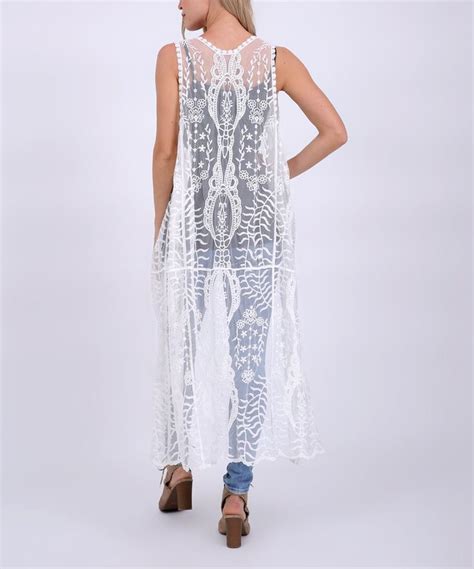 Take A Look At This White Lace Sleeveless Duster Women And Plus Today