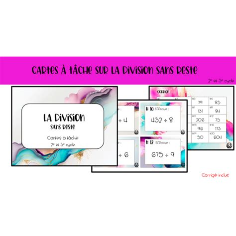 Cartes à Tâche Division Sans Reste