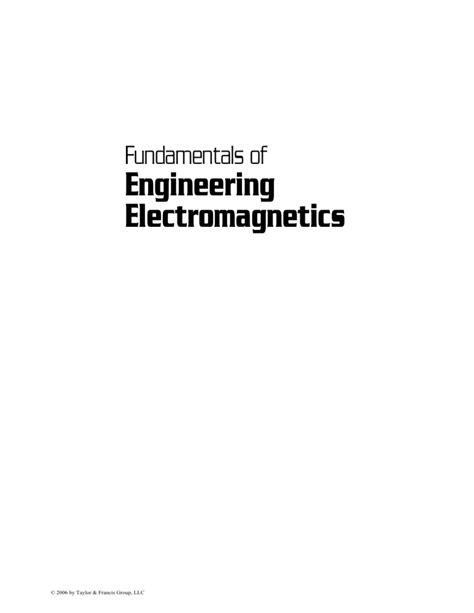 Rajeev Bansal Fundamentals Of Engineering Electromagnetics 2006 Crc