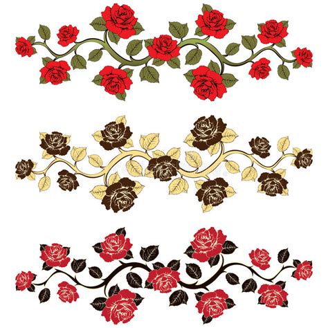 Ramo Das Rosas Em Um Fundo Branco Ilustração Do Vetor Ilustração De