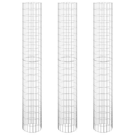 Vidaxl Circular Gabion Raised Beds 3 Pcs Galvanized Steel Ø118x394