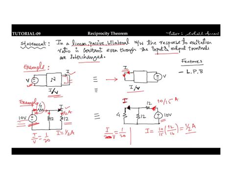 solution reciprocity substitution millman s theorem in network theory
