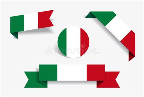 Italian Flag Heart Shaped Ribbon Vector Illustration Stock Vector
