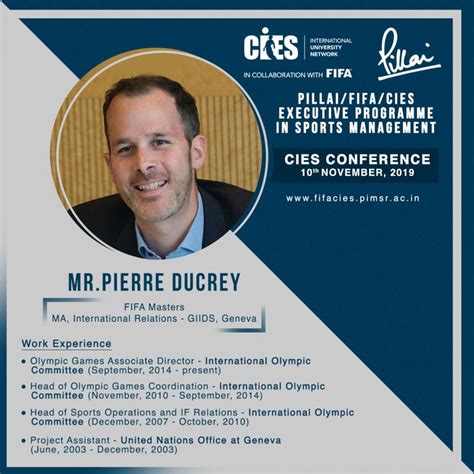 Pillai Campus Welcomes Mr Pierre Ducrey Associate Director Of The International Olympic
