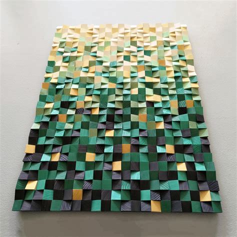 Wall Art Emerald Flow Wooden Wall Hanging Green And Beige 3d Wall