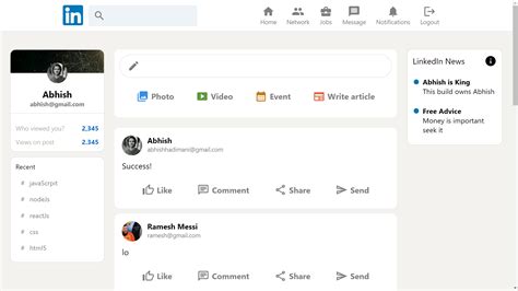 Github 4bhishlinkedin Clone A Linkedin Clone Using React Redux
