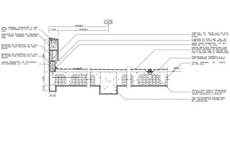 Structural Unit Section 2d View Cad Construction Unit Autocad File