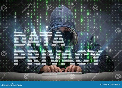 The Data Privacy Concept With Hacker Stealing Personal Information