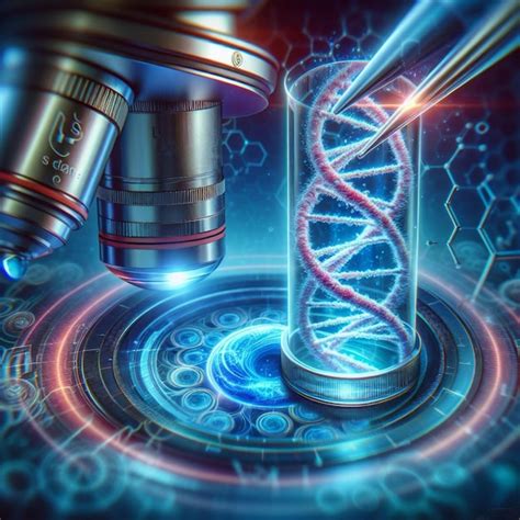 Premium Photo Dna And Microscope Realistic Photo