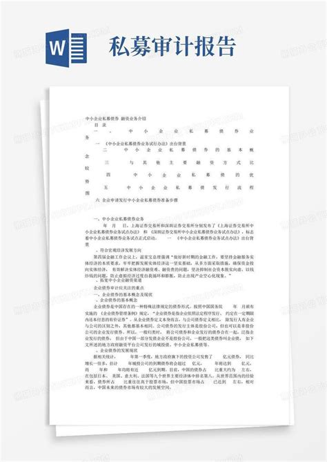 私募债券审计报告Word模板下载 编号lydbvpjb 熊猫办公