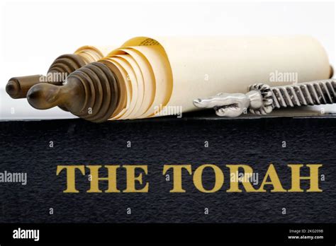 Yad Small Torah Scrolls And English Torah Book With The The Five Books Of Moses Symbol Of