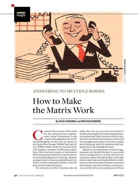 How To Make Matrix Work Pdf Organizational Culture Hierarchy