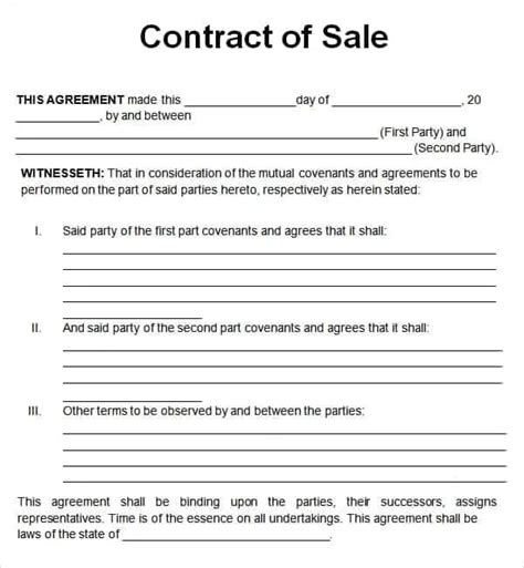 Free Sales Contract Template Word Free Word Template
