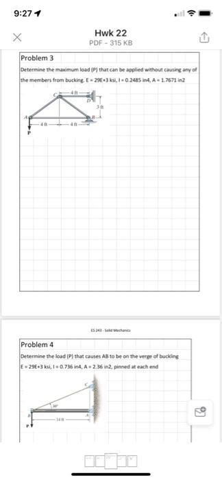 Solved Problem 3determine The Maximum Load P That Can Be