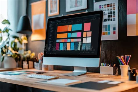 A Computer Monitor Displays A Colorful Array Of Patterns And Designs