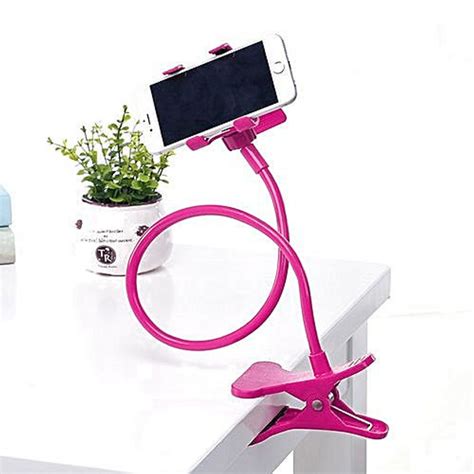 Гнучкий тримач для телефону з прищепкою Lazy Bracket Rose фото отзывы характеристики в