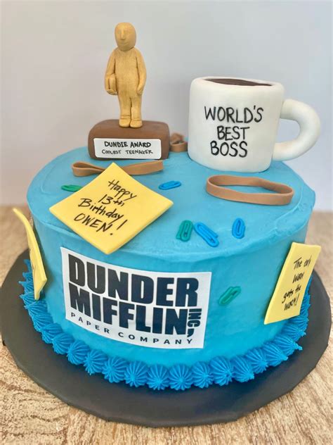 The Office Themed Cake Dunder Mifflin Cake Design Office Themed