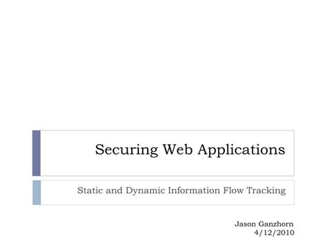 Ppt Securing Web Applications Powerpoint Presentation Free Download