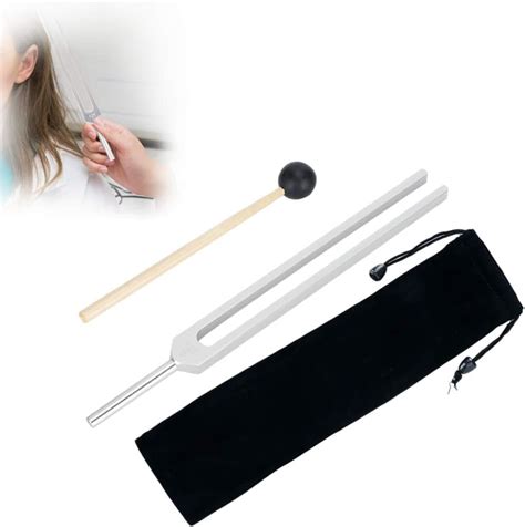 128Hz Aluminum Alloy Tuning Fork With Silicone Hammer Hearing Frequency Tuning Beautymisc Set