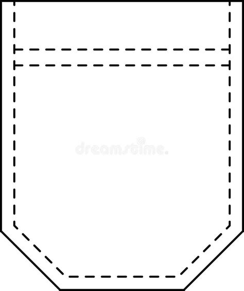 Patch Pocket Icon For Clothing Isolated Line Vector Illustration Stock