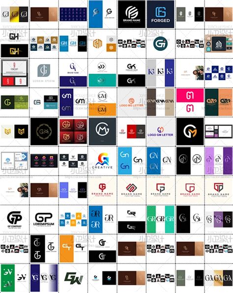 26英文字母组合标志logo商标图标徽标店标头像平面设计素材ai图集 淘宝网 花瓣网