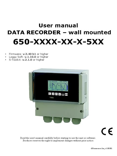 User Manual Data Recorder Wall Mounted 650 Xxxx Xx X 5xx Pdf