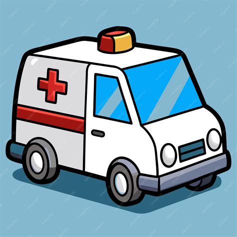 Ambulance Cartoon Style Vector Illustration Premium Vector