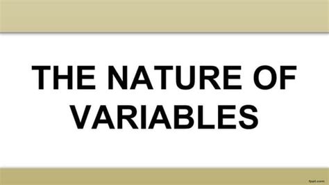 Types Of Variables Ppt
